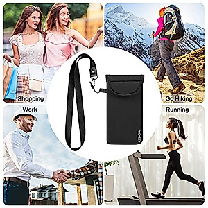 Universal Cell Phone Pouch Neoprene Phone Sleeve with Belt Clip Loop & Neck Lanyard Strap Compatible for iPhone 14 Pro Max Galaxy S23 S22 Ultra S23+ S20 FE A53 A13 A03s A52 A32 Oneplus 11 Pixel 7 Pro