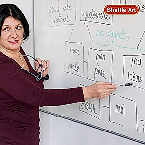 Shuttle Art Dry Erase Markers, 15 Pack Black Magnetic Whiteboard Markers with Erase,Fine Point Dry Erase Markers Perfect For Writing on Whiteboards, Dry-Erase Boards,Mirrors for School Office Home