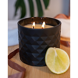Gold Canyon Signature Medium Candle, Sunkissed Cedar Scented Candle, 14 oz., Three Wicks, 100% Natural Soy Wax Candle, Matte Black Glass Jar, Notes of Bergamot, Cedarwood, Spicy Woods, & Clean