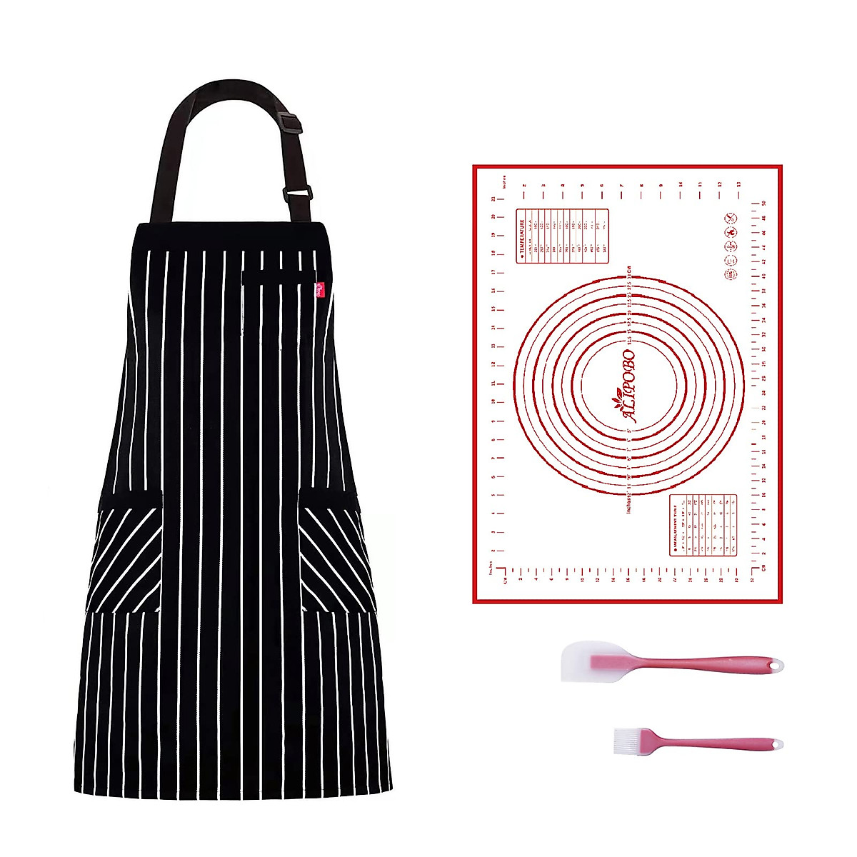 ALIPOBO Extra Thick Non Stick Cookie Dough Rolling Mat, Silicone Pastry Mat with Measurements, Pie Crust Mat, Table & Counter Top Mat (16''(W) 20''(L))