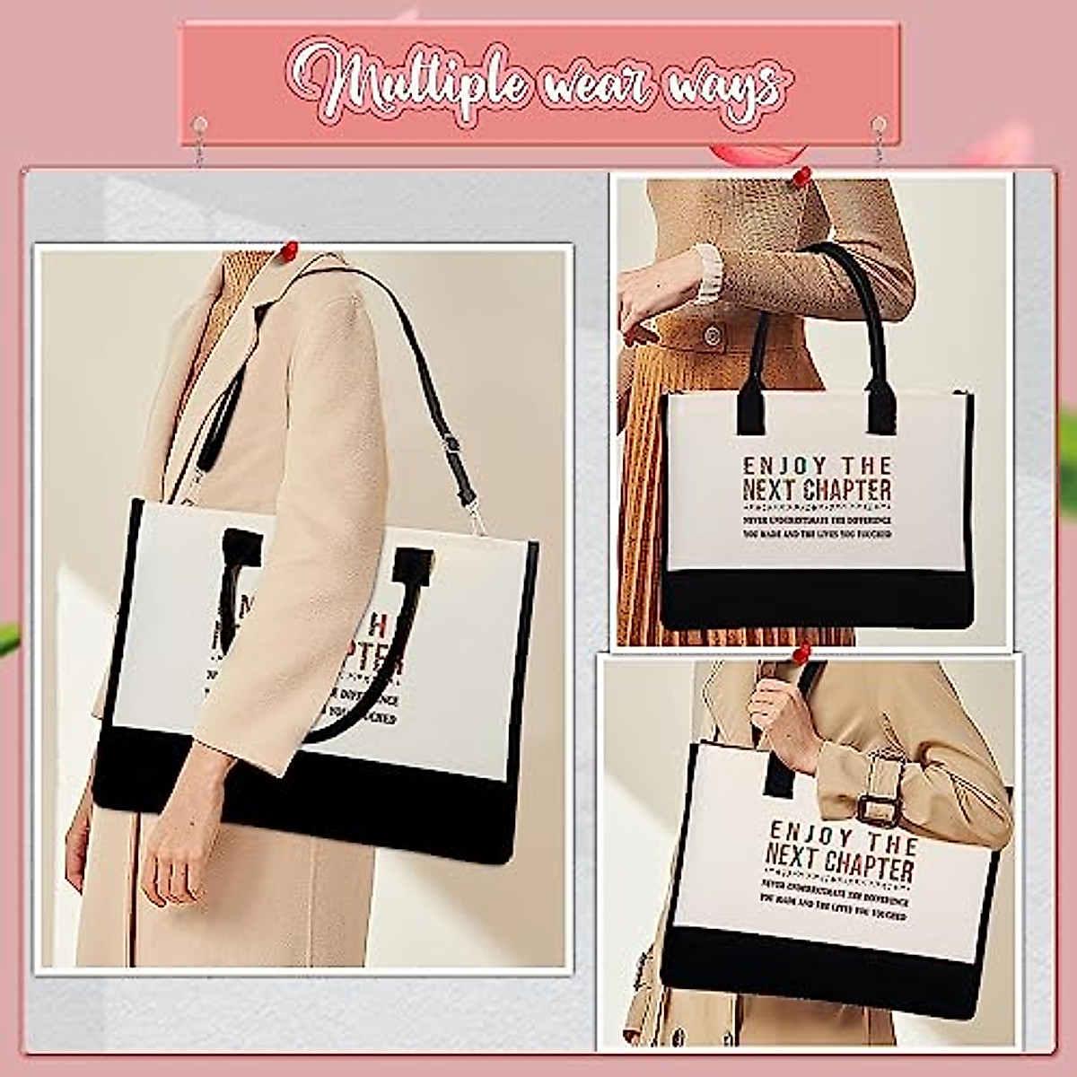 GevGuxLuo Retirement Gifts for Women 2024, Coworker Gifts Going Away Gift Leaving Gift Farewell Gift for Coworker Colleague Boss Leader Friends -Funny Tote Bag Gift for Coworker