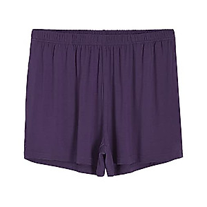 Latuza Women's Soft Bamboo Viscose Tank Top Shorts Pajamas Set 2X Eggplant