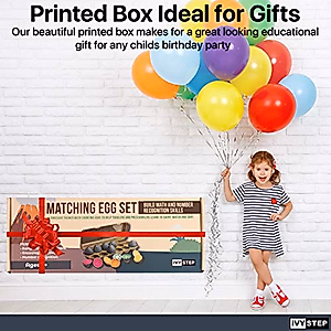 Matching Dinosaur Toy Egg Set for Toddlers – Educational Dino Eggs Fun Easter Basket Stuffers, Learning Games & Resources, Puzzle Game, Party Supplies, & Party Favor - Toys for Baby Boy, Girl, Toddler