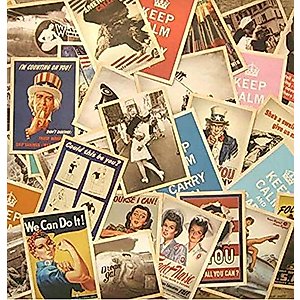 2 set Vintage Retro Old Travel Postcards for Worth Collecting, Collectable Vintage Postcards Bulk Pack, 64 Pcs