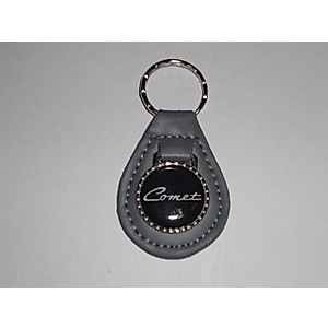 COMET SCRIPT LEATHER KEYCHAIN - DARK GREY