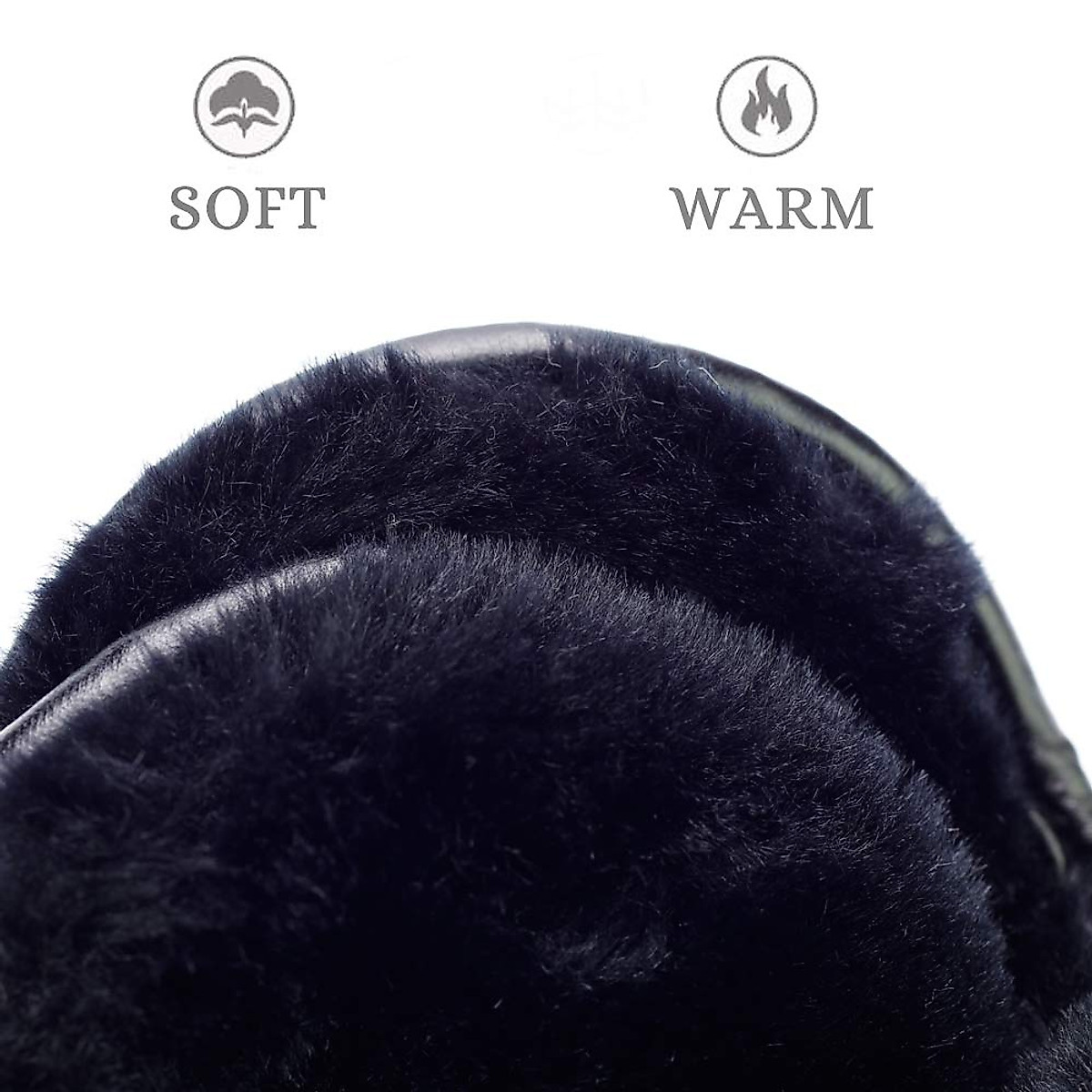 Kedofe Ear Warmers For Men Women Foldable Fleece Unisex Winter Warm Earmuffs Outdoor Skiing,Biking (Black knit)