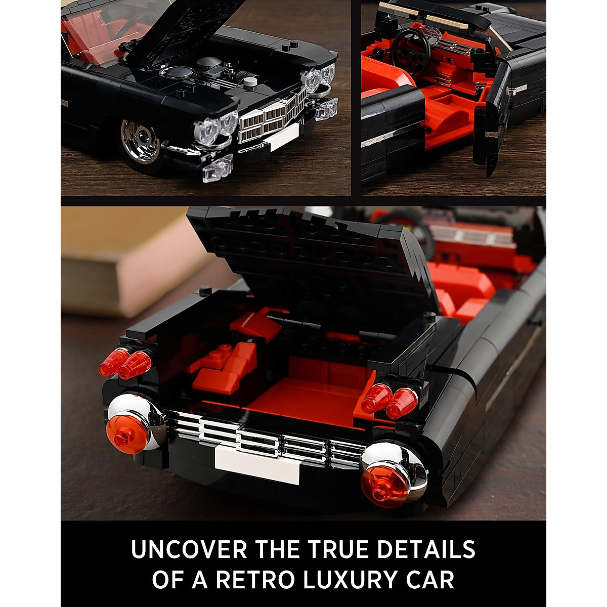 Nifeliz Eldorado, Classic Retro Car Building kit, Convertible Sports Cars Display Model Set for Adult Gift Giving (1,245 Pieces)