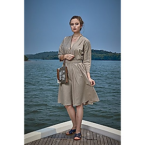 Myra Bag Vintage 1930 Upcycled Canvas Wristlet Bag S-1144