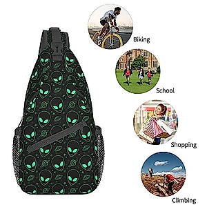 MANQINF Space Planet Sling Bag,Multipurpose Crossbody Backpack Shoulder Chest Bag for Women Men Travel Hiking Daypack