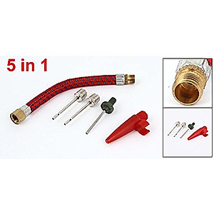 uxcell Volleyball Balloon Air Pump Ball Inflator Needle Valve Hose Set 5 in 1