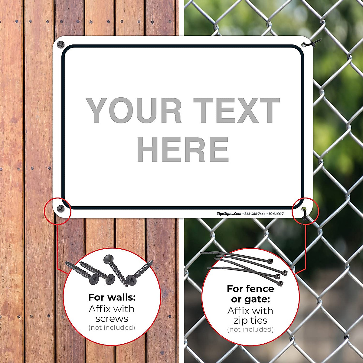 Custom Sign, Personalized Metal Signs, Customize for Office, Business, Workplace, office, Home, Airbnb, Delivery Signs, 10x7 Inches, Rust Free .040 Aluminum, Made in USA