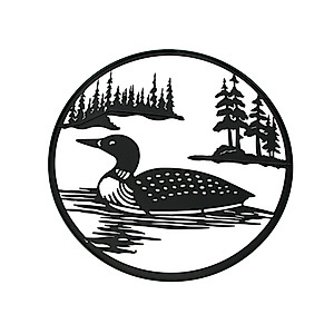 Mayrich Set of 2 Metal Loon Plaques Decorative Art Home Decor Wall Hanging Sculptures, Black, One Size