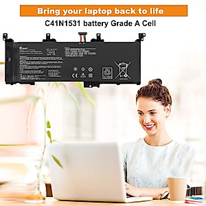 BOWEIRUI C41N1531 Laptop Battery Replacement for ROG GL502VS GL502VT GL502VS-1A GL502VY-1A GL502VS-1E GL502VT-1B GL502VY Strix GL502VS-FY032T G502VY-FY065T Series Notebook 0B200-01940100