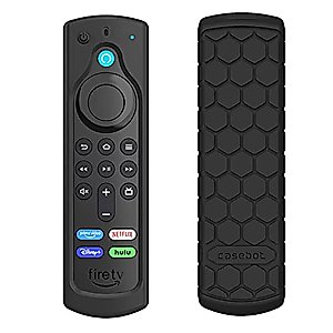 CaseBot Remote Case for Fire TV Stick 4K Max/Fire TV Stick (2nd and Later) / Fire TV Stick Lite/Fire TV Cube - Anti-Slip Silicone Cover for Alexa Voice Remote (2nd Gen and 3rd Gen), Black