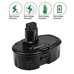 3.6Ah 18 Volt Ni-Mh DC9096 Replacement Battery Compatible with Dewalt 18V Battery DC9098 DC9099 DW9096 DW9098 DW9099 DW9096 DC759 DC970 DW9095 DE9039 DE9095 DE9096 DE9098 DC9181