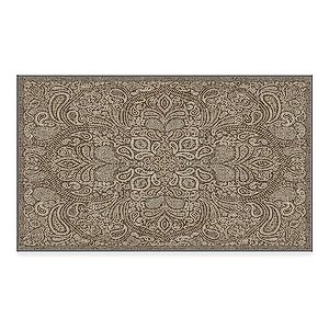 RUGGABLE Washable 3x5 Area Rug, Paisley Prom Dark Tan, Premium Rugs for Living Room, Bedroom, Kitchen, Office, Classroom with Gripper Non Slip Pad, Iris Apfel