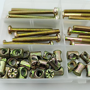 GDFYMI Crib Screws Replacement Set, Delta Crib Screws Hex Socket Cap Bolts Barrel Nut Baby Bed Hardware Replacement Kit Furniture Bolts (25-Set M6)