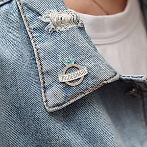 Bridesmaid Gift Pins Silver Shaped ("Bridesmaid" set of 4, Silver Colored) - Proposal Gifts for Bridesmaid and Maid of Honor - Brooch Pins for Clothing - Wedding Bridal Supplies