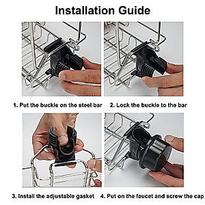 OURASHERO Kitchen Faucet Sponge Holder, Ashero Stainless Steel Storage Rack Hanging Sink Organizer for Soap Sponge Brush Scrubber Sink Caddy Organizer Dishwashing Liquid Drainer