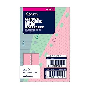 Filofax Pocket Ruled Fashion Colored Paper (B210507)