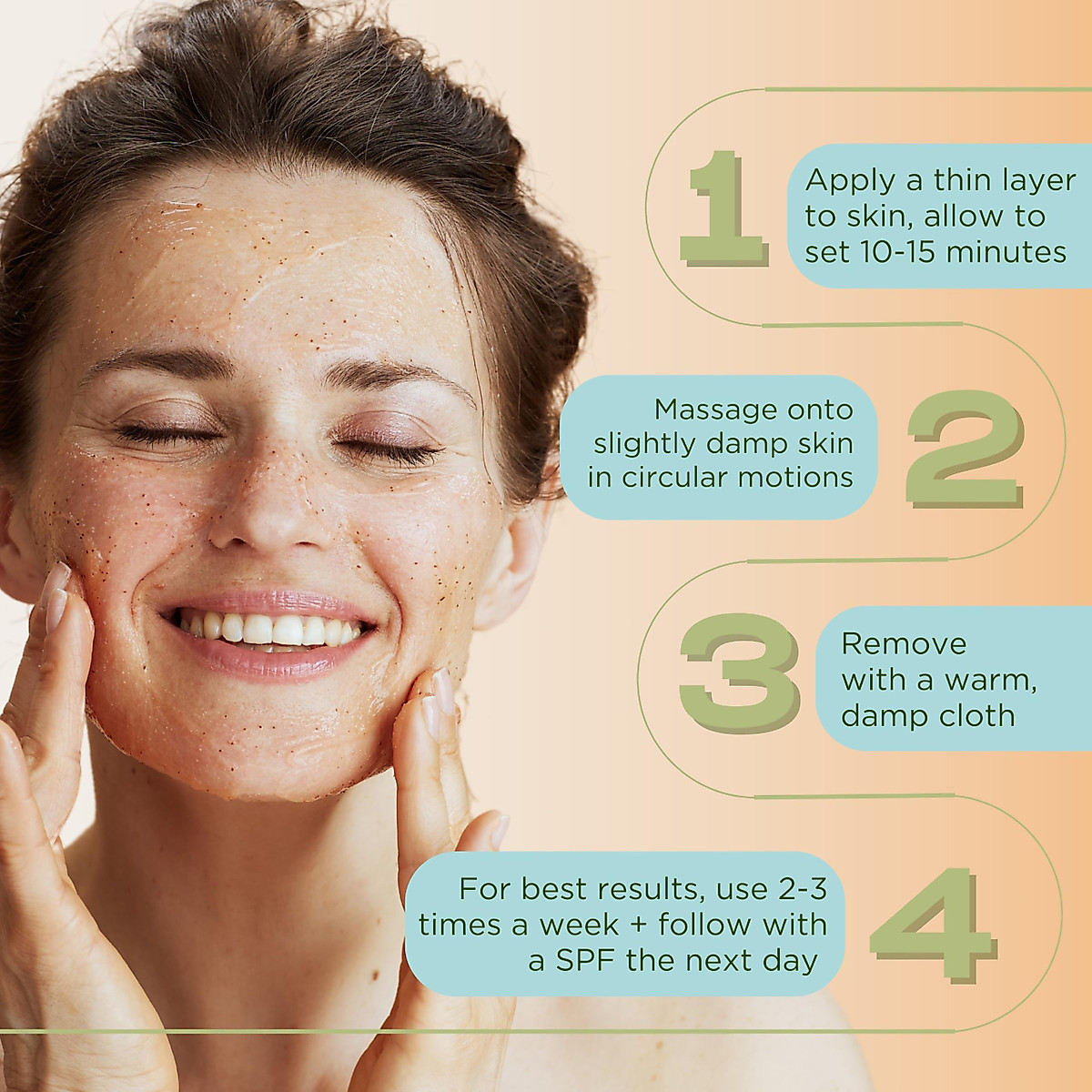 InstaNatural Exfoliating Glycolic Acid Face Mask for Women & Men, Gentle Exfoliator, Pore Minimizer, Anti Aging, Blackhead Remover, Acne Facial Treatment with Vitamin C and Turmeric, 2 Fl Oz