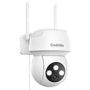 Security Camera Outdoor, Codnida Pan Tilt Security Camera 360°View, 2K PTZ Outdoor Dome Surveillance Camera with Motion Detection,24/7 Recording,Smart Siren,2-Way Audio, Color Night Vision