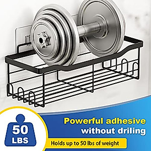 YGMMGY Shower Caddy Bathroom Organizer, Shower Shelves [9-Pack], Adhesive Shower Accessories Organizer, Large Capacity Shower Racks, Rustproof Stainless Steel Bathroom Shower Organizer