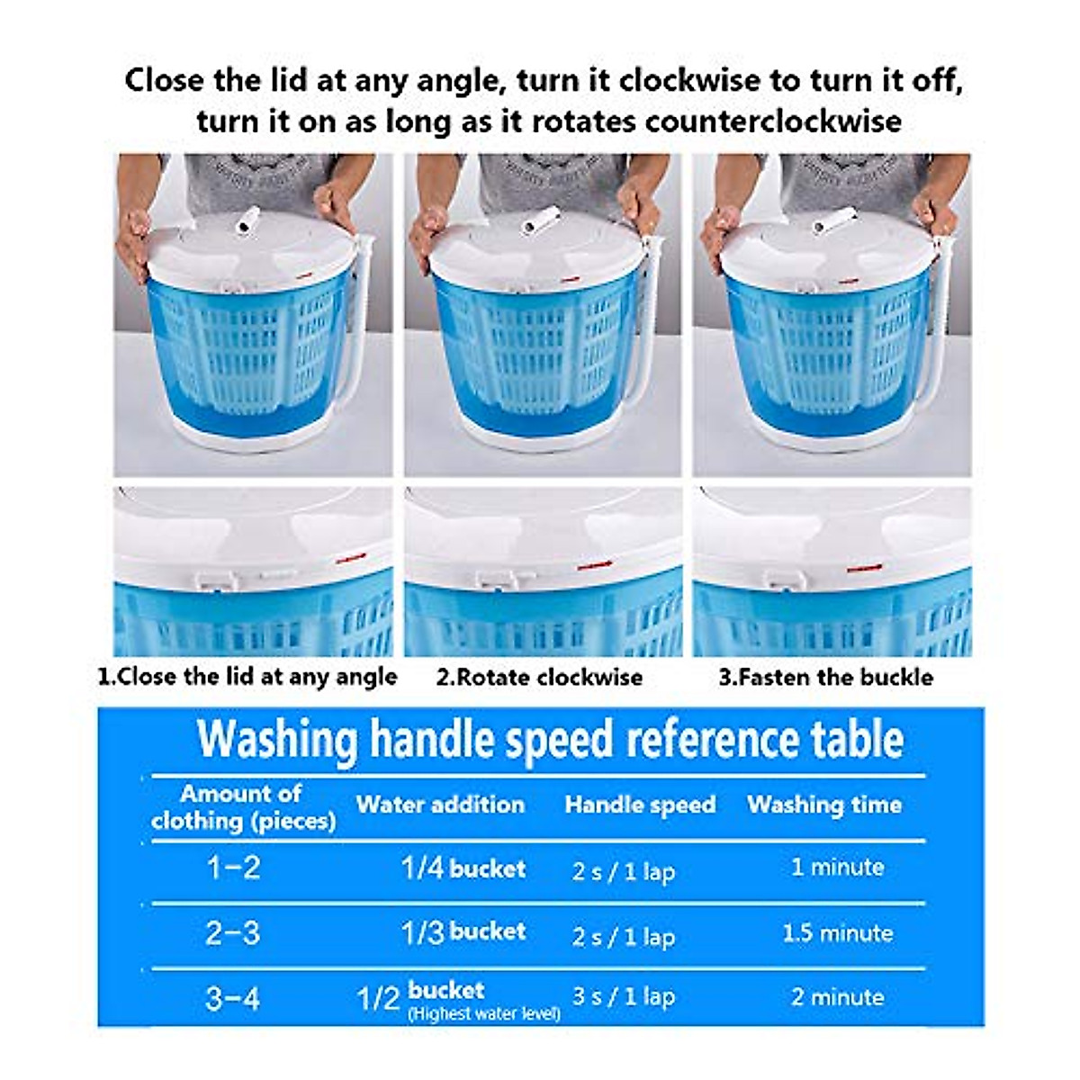 Portable Manual Non-Electric Washing Machine and Clothes Spin Dryer, Crank Handle Counter Top Washer/Dryer for Camping, RV's,Apartments