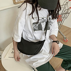 AZURAOKEY Fashion Women Canvas Solid Color Shoulr Crossbody Msenr Bag Casl Ladi Small Cht Bag Pue s