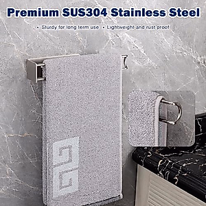 NearMoon Hand Towel Holder/Towel Ring Strong Hold Self Adhesive Bathroom Towel Bar, Thicken Stainless Steel Towel Rack- Sticky Towel Hanger, Contemporary Style, NO Drilling (Brushed Nickel)