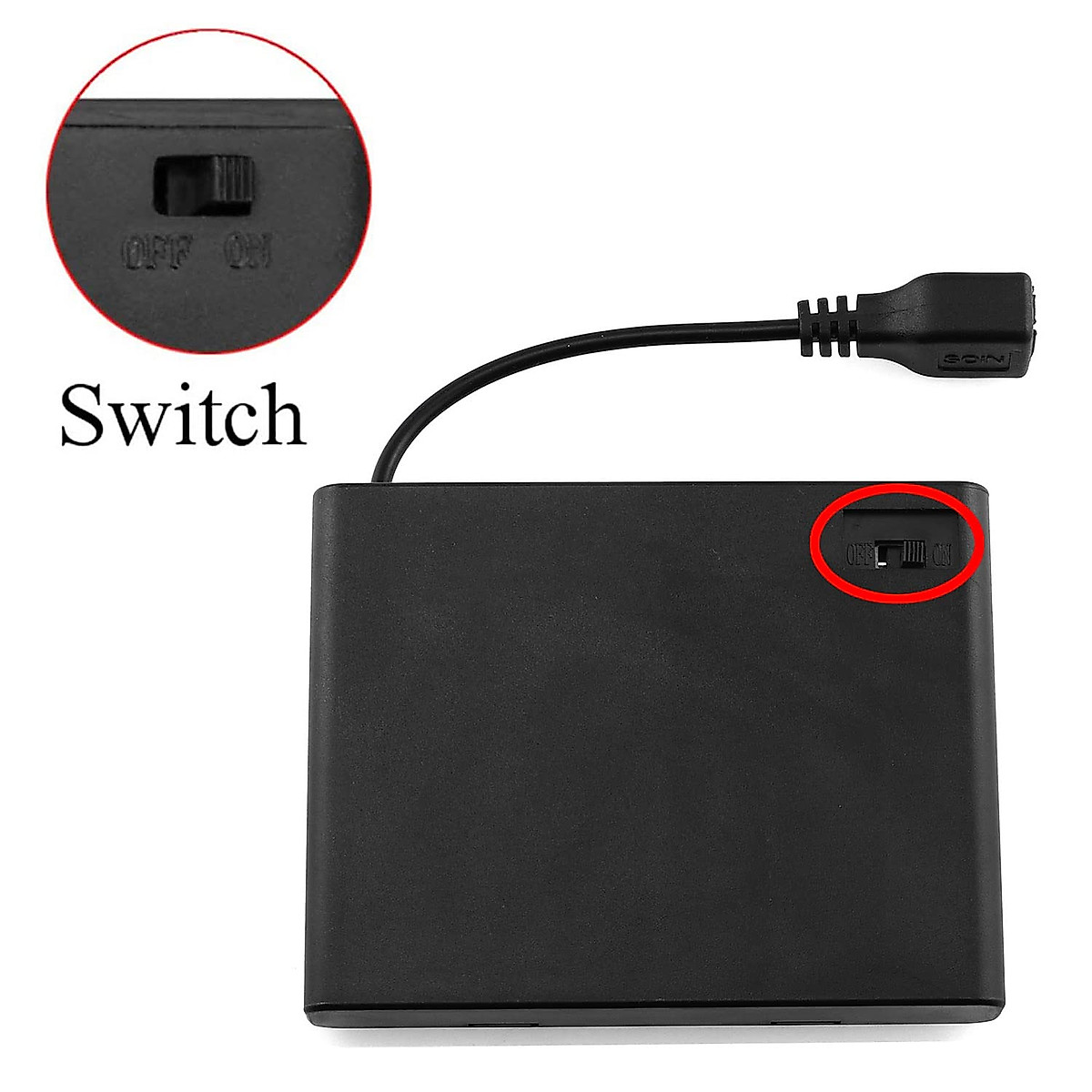 DGZZI USB Female Socket 6 AA Battery Case Box Holder with ON-Off Switch and