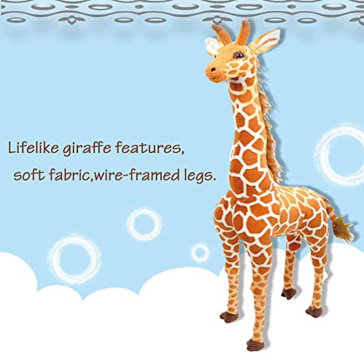 Linzy Toys Jared The Giraffe, 50'' (127 cm) Standing High, Real Life Stuffed Animals Plush Giraffe, Peluche Jirafa
