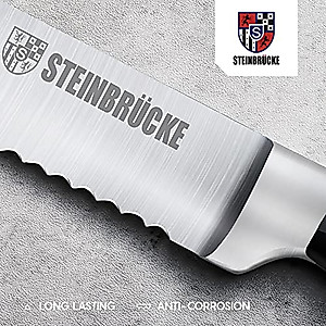 Serrated Bread knife 10 inch - Ultra sharp Bread Slicing Knife Forged from German Stainless Steel 5Cr15Mov, HRC58, Full Tang kitchen bread knife for Homemade, Crusty&Soft Bread