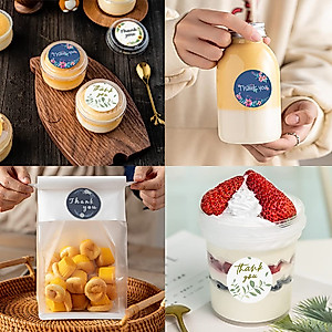 Thank You Stickers Rolls Watercolor Flower Thank You Stickers Labels Round Adhesive Labels Stickers Decorative Sealing Stickers Perfect for Small Business, Weddings, Parties, Gifts(500 Per Roll)