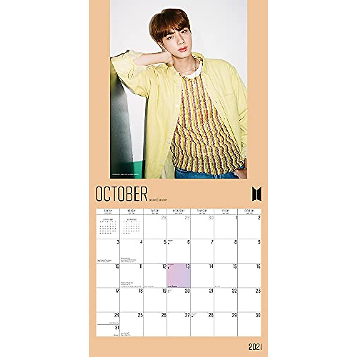 BTS OFFICIAL 2022 12 x 12 Inch 18 Months Monthly Square Wall Calendar with Foil Stamped Cover, Music Pop Singer Songwriter Celebrity