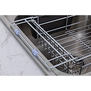 Premium Racks Expandable Over The Sink Dish Rack - 304 Stainless Steel - Durable