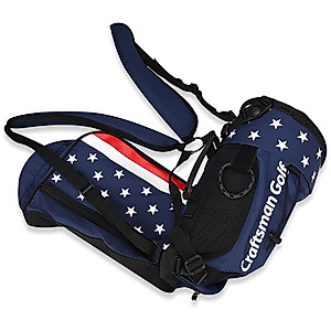 Craftsman Golf Star and Stripes Red White Blue Lightweight Easy Carry Shoulder Sunday Range Golf Bag
