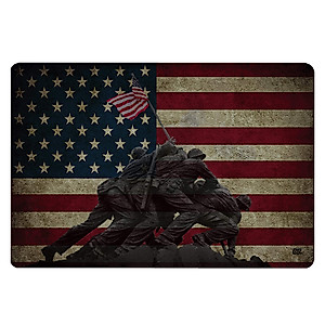 Rogue River Tactical Iwo Jima Memorial USA American Flag Gun Cleaning Mat Bench Pad Gift for Gun Owner Patriotic Military Veteran