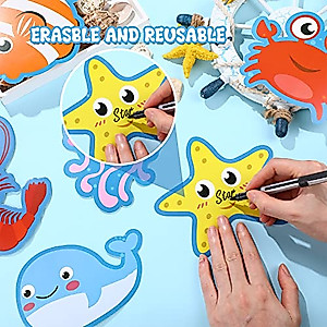 45 Pieces Ocean Sea Animal Creature Cutouts with Glue Point Dots Under The Sea Classroom Party Decorations for Classroom Bulletin Board Ocean Themed Birthday Party Supplies