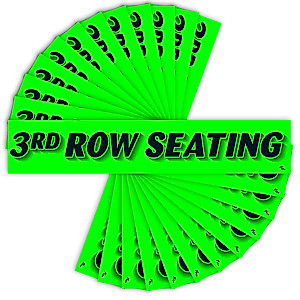 VERSA-TAGS 7.5" Black/Green Vinyl Number Decals 11 Dozen Set Windshield Pricing & 1 Pack of Each of Extra Clean, Financing Available, 3rd Row Seating 14.5" x 2.75" Sticker Windshield Auto Dealership