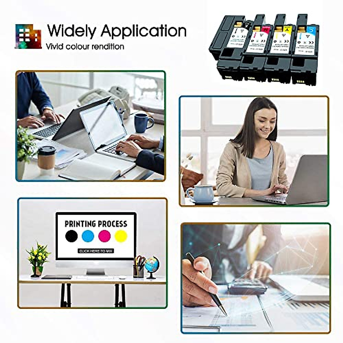 FUDEECON Toner Cartridges 4 Pack Compatible Cartridge for Xerox WorkCentre 6027 6022 6020 6025 Printer 1 Magenta 106R02757 1 Yellow 106R02758 1 Black 106R02759 1 Cyan 106R02756