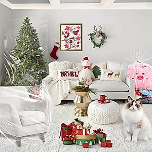 Xsourcer Clear Large Storage Bags, Pack of 6, 32 x 42" Dustproof Space Saver Bag, 1.6 Mil Jumbo Moistureproof Storage Bag, Waterproof Storage Bag for Humidifer, Floor Fan, Blanket, Comforter and More