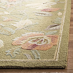 SAFAVIEH Blossom Collection 2' x 3' Green/Multi BLM785A Handmade Floral Premium Wool Accent Rug