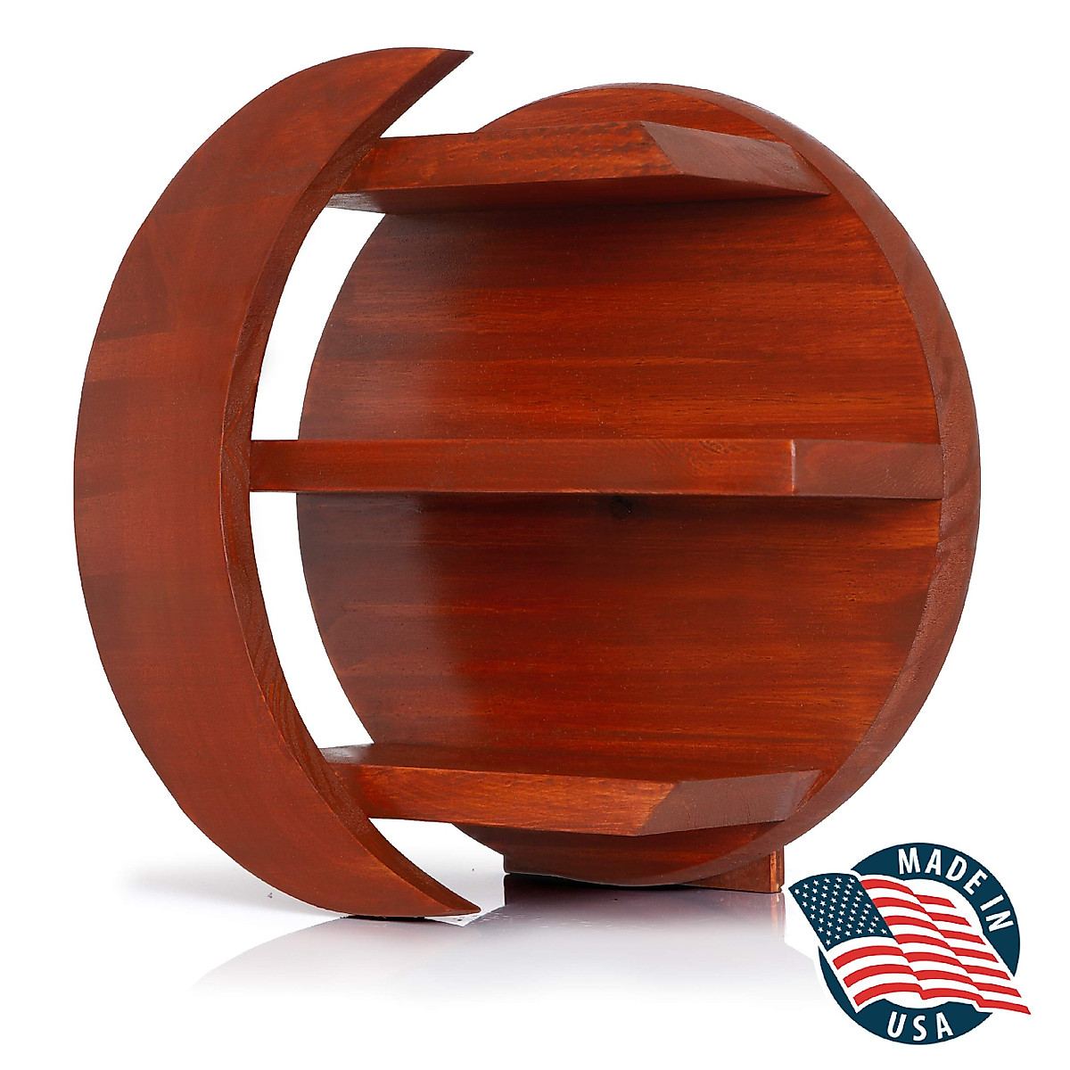 MMOBILITY CHAMAMA Moon Shelf, Boho Decor for Bedroom, Crystal Shelf, Crystal Wall Decor, Moon Shaped Shelf for Crystals, Moon Decor, Wooden Moon Shelf, Bathroom Shelf, Crystal Shelf