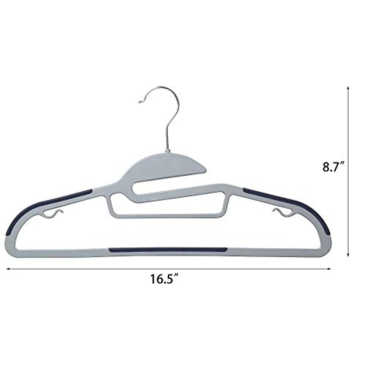 Finnhomy 50 Pack Plastic Hangers, Durable Clothes Hangers with Non-Slip Pads, Space Saving Easy Slide Clothes Hanger for Closet, Great for Shirts, Pants, Scarves, Strong Enough for Coat