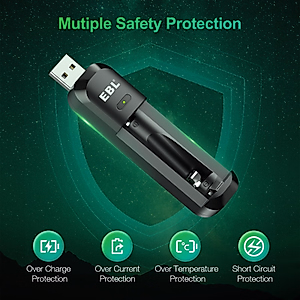 EBL Rechargeable AAAA Batteries 2 Counts 400mAh with Smart AAAA Battery Charger - High Capacity Ni-MH 1.2V 1200 Cycles for Surface Stylus Pen