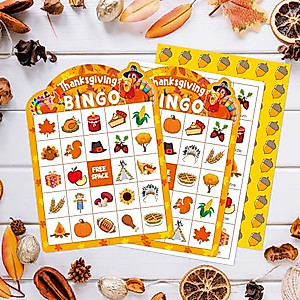 OUNENO Thanksgiving Bingo Game Cards - 30 Player Party Game for Family, Classroom, and Birthday Celebrations