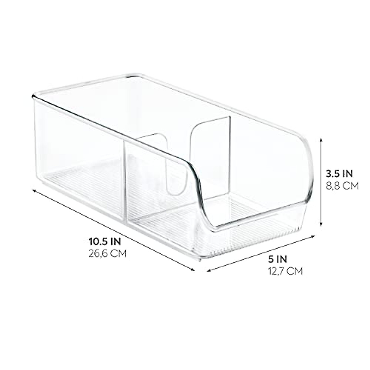iDesign Linus Spice Packet Organizer Bin for Kitchen Pantry, Cabinet, Countertops - Clear Large
