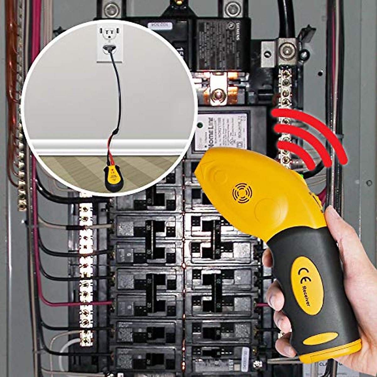 Portable Circuit Breaker Finder Tracer Circuit Tester Locate AC Circuits&Fuses Quickly LED Signal Receiver Transmitter Fuse Socket 100-120V Only