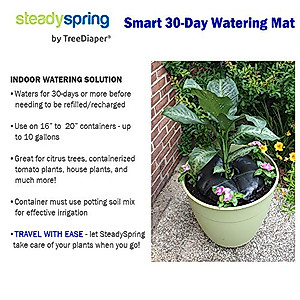 SteadySpring by TreeDiaper Smart 30-Day Watering Mat for Tomato Plants, Peppers, Veggies, Perennials, Annuals - Self-Fills with Rain (1)
